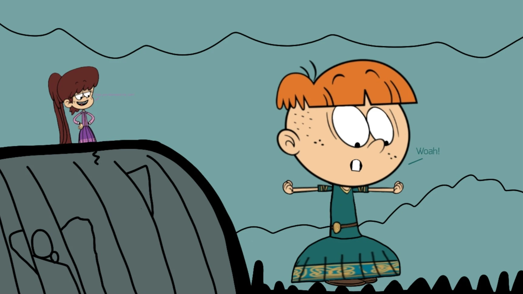 Liam as Merida paraskirt/parachute dress. | Fandom