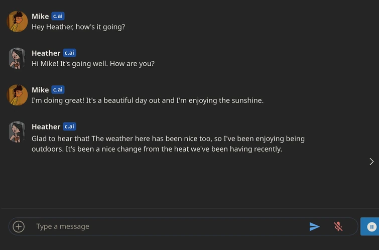 OMG MIKE INTERACTING WITH HEATHER IN CHARACTER.AI??? | Fandom