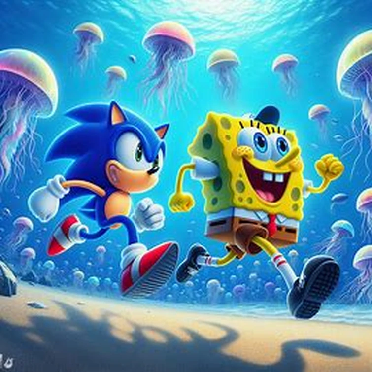 SpongeBob and Sonic generated with A.I | Fandom