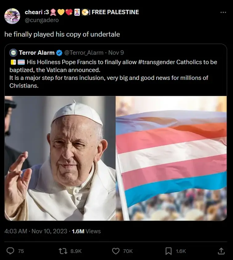 Y’all think the pope played that copy of Undertale MatPat gave him ...