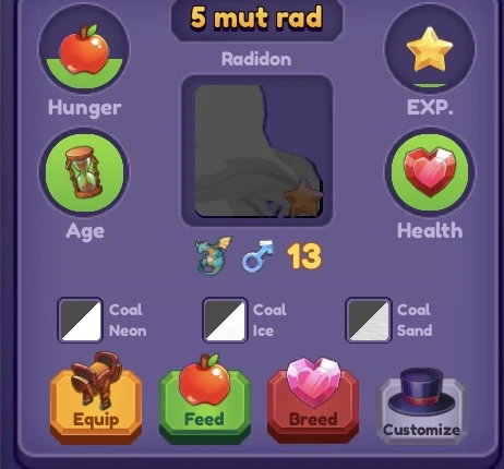 selling or trading 5 mut Pure Coal Radidon | Fandom