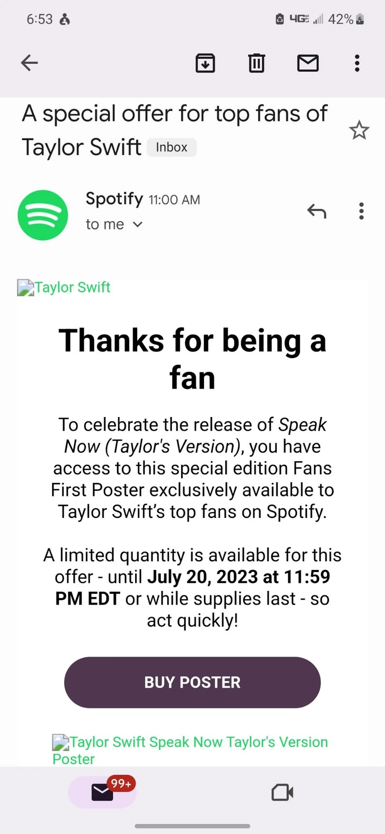 Did anyone else get this email from Spotify? | Fandom