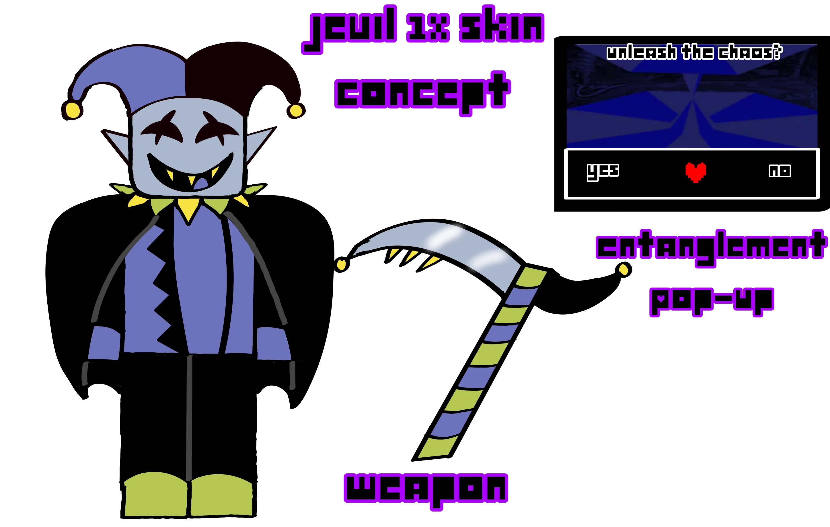Jevil 1x skin concept | Fandom