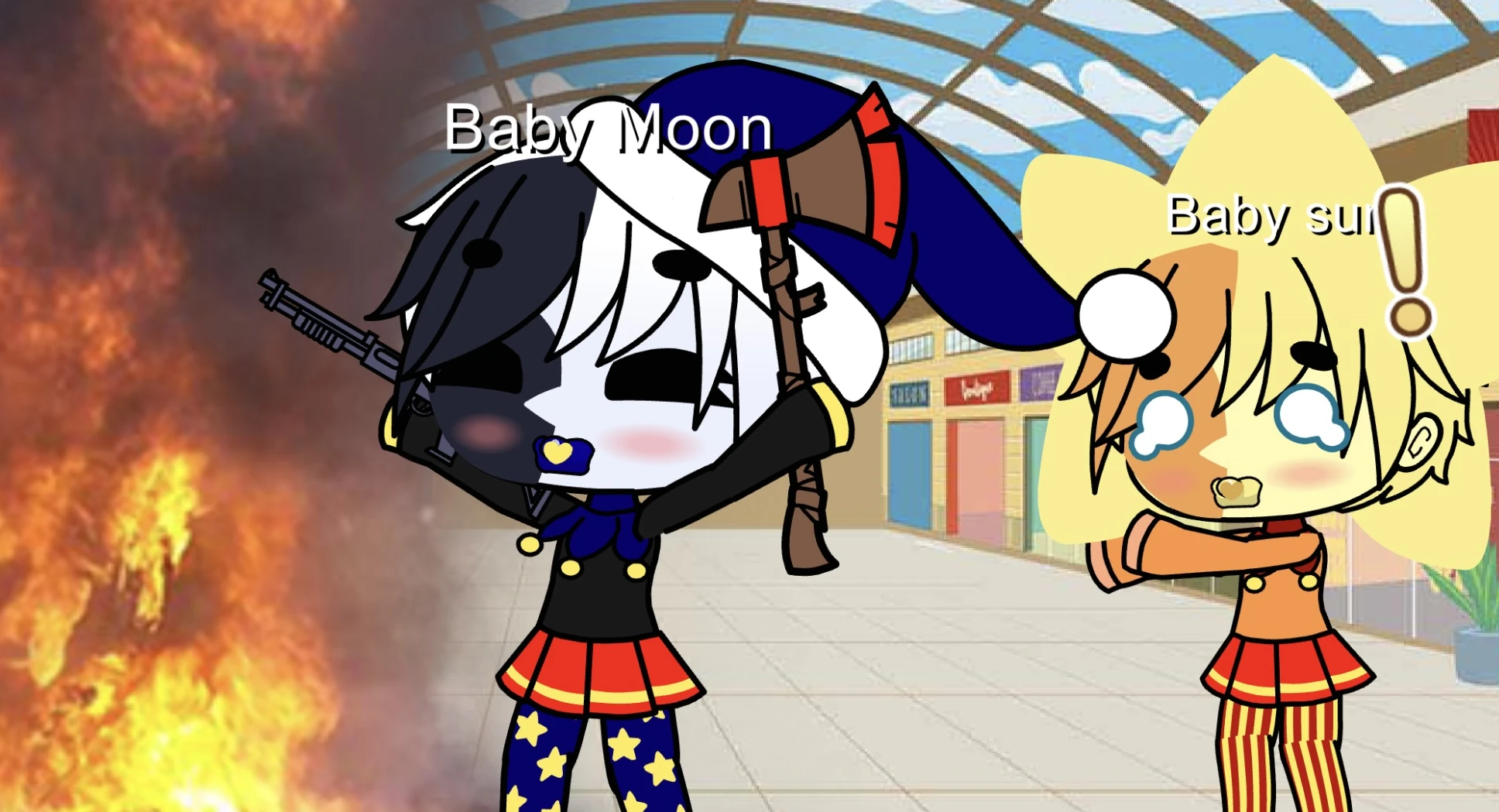 Baby sun and baby moon having a fun time | Fandom