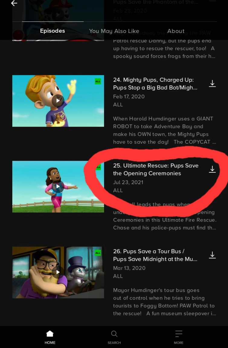 I found a error mistake on paramount plus the title doesn't have the second segment of this ...