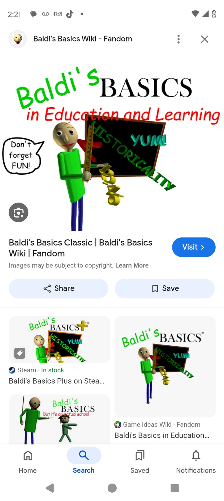 Baldi's basics aired on Nickelodeon on March 15th 1988 | Fandom
