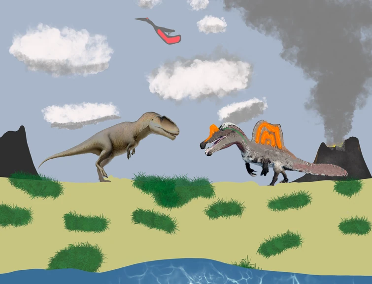 semi-photoshop Art of an iguanodon and vectispinus squaring off (none ...