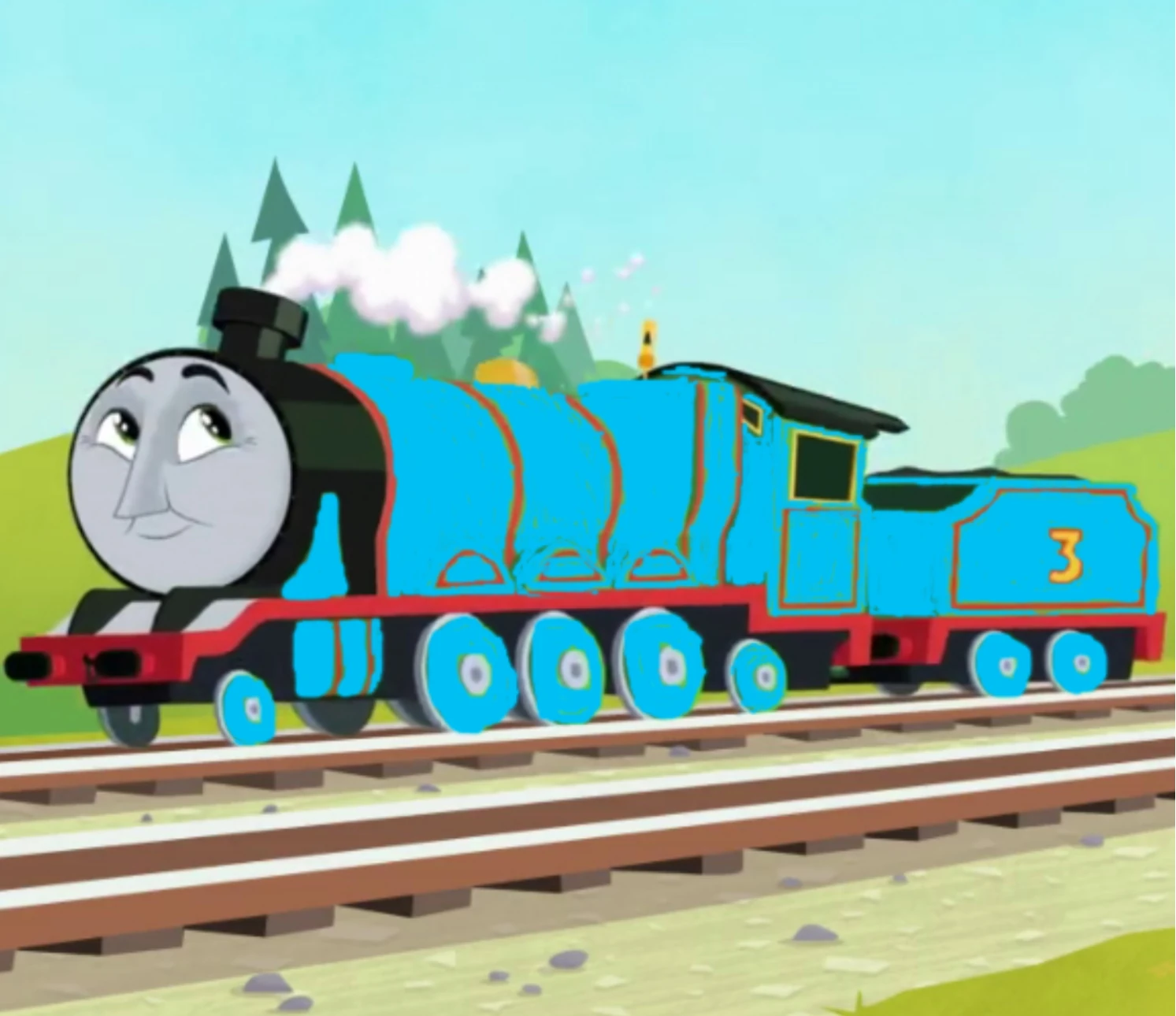 Blue Henry as seen in the Railway Series (temporarily) and in ...