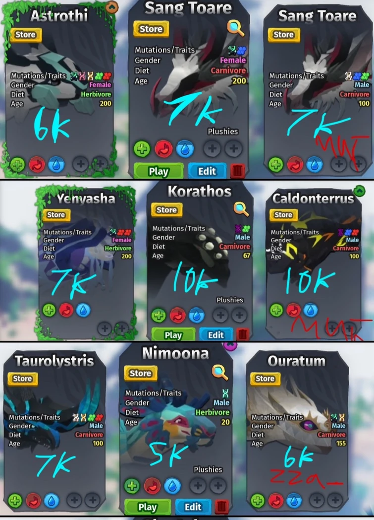 Selling Shimmers, Glowtails, Diamonds, DBL Reds, Ghosties, Fools Error, etc. mut hunting ...