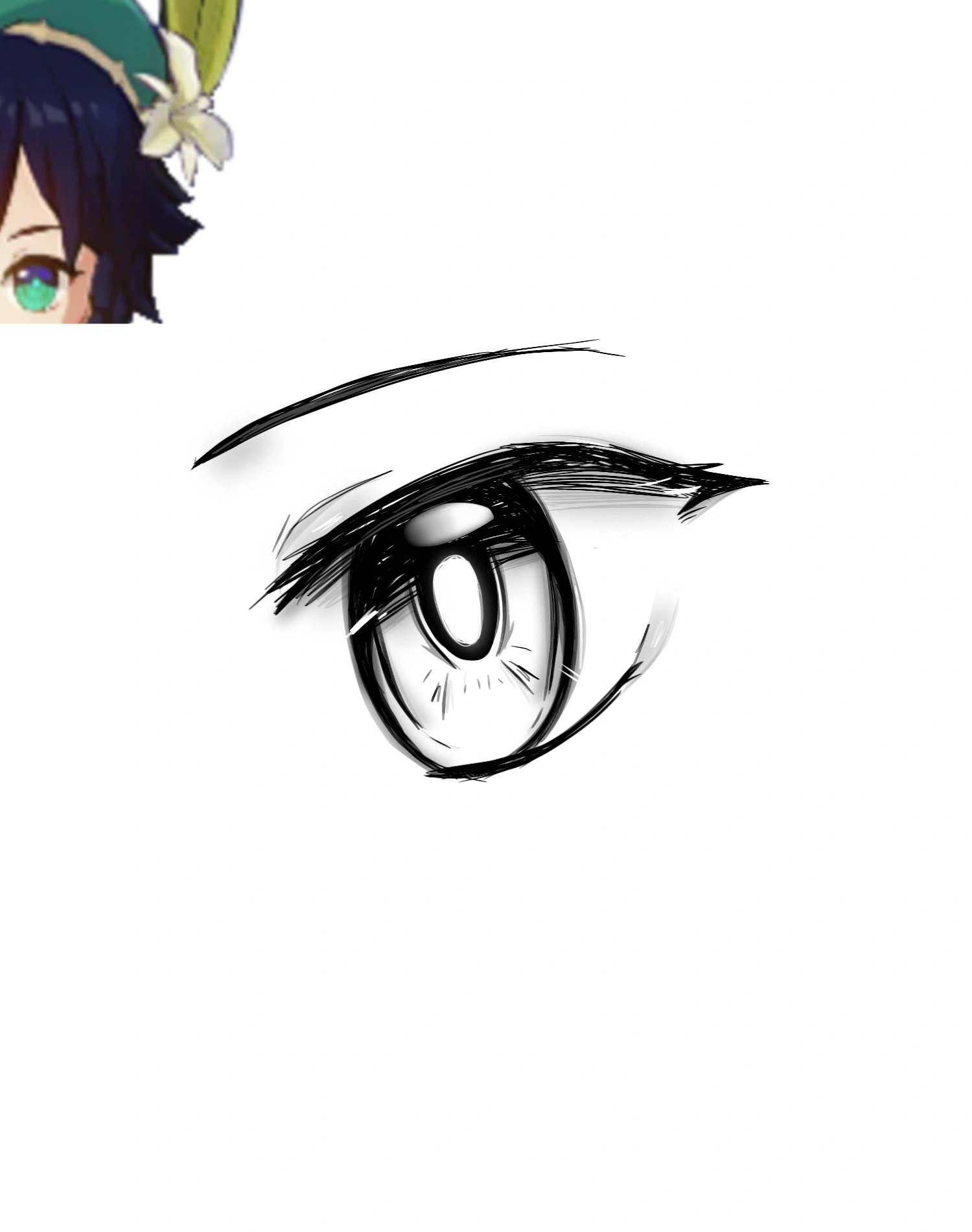 venti eye sketch because why not | Fandom