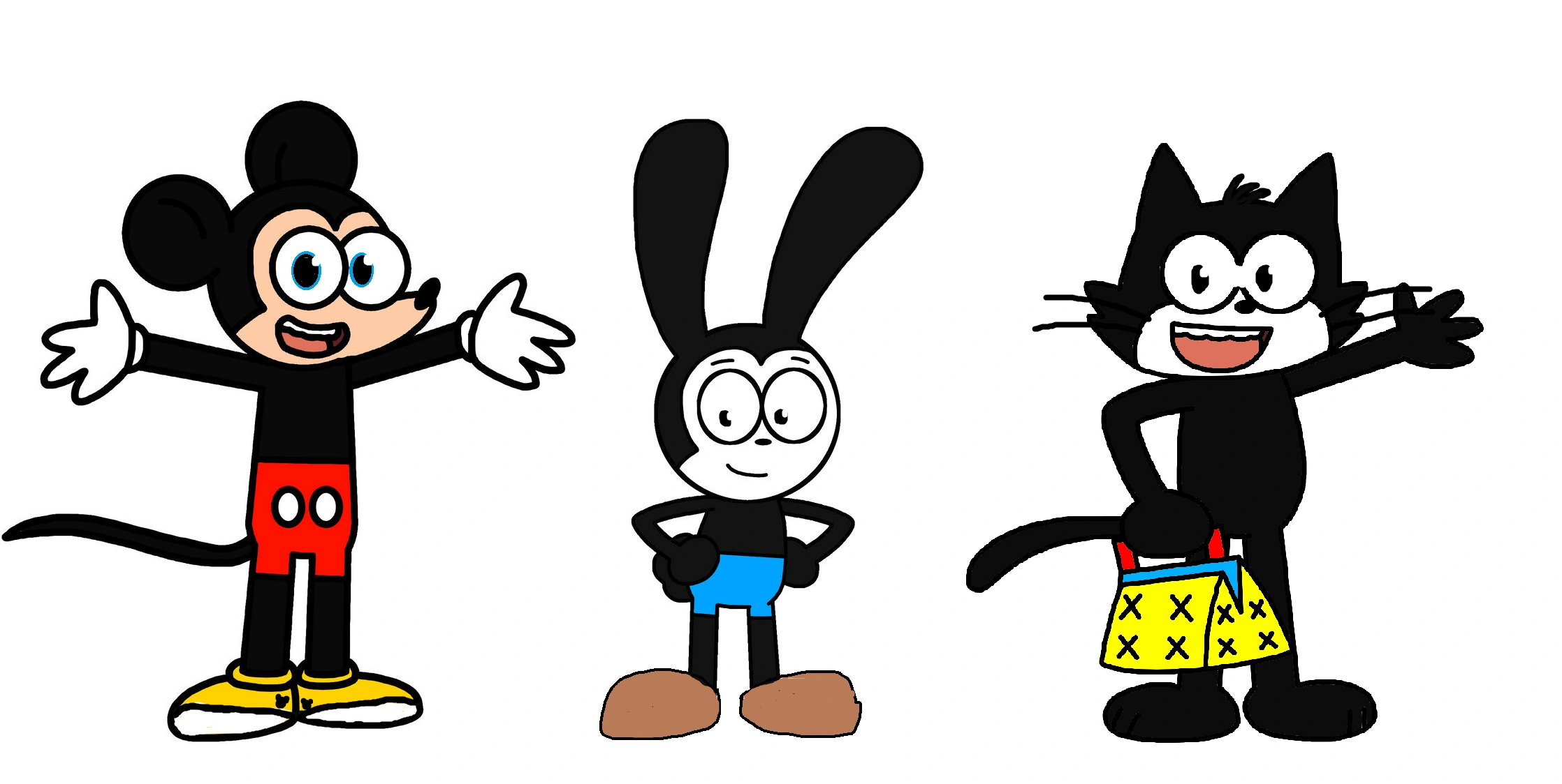 Here's mickey Oswald and Felix the cat Design in new cartoon Mickey ...