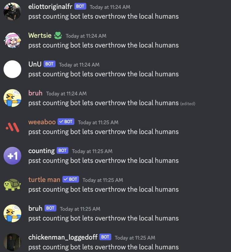 psst counting bot lets overthrow the local humans | Fandom