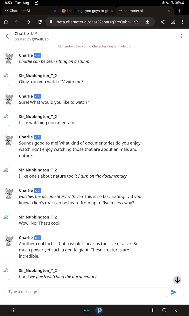 I challenge you guys to give him a task that won't let him cause chaos ...