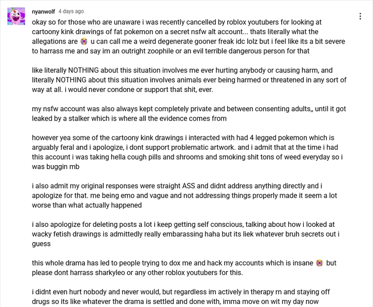 the Nyanwolf allegations are insane... | Fandom