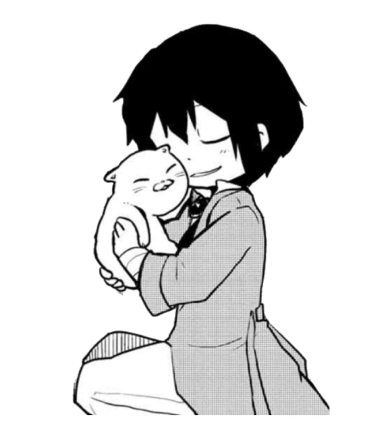 It's obviously a cat with Dazai. Why did I even think that it is a pig ...