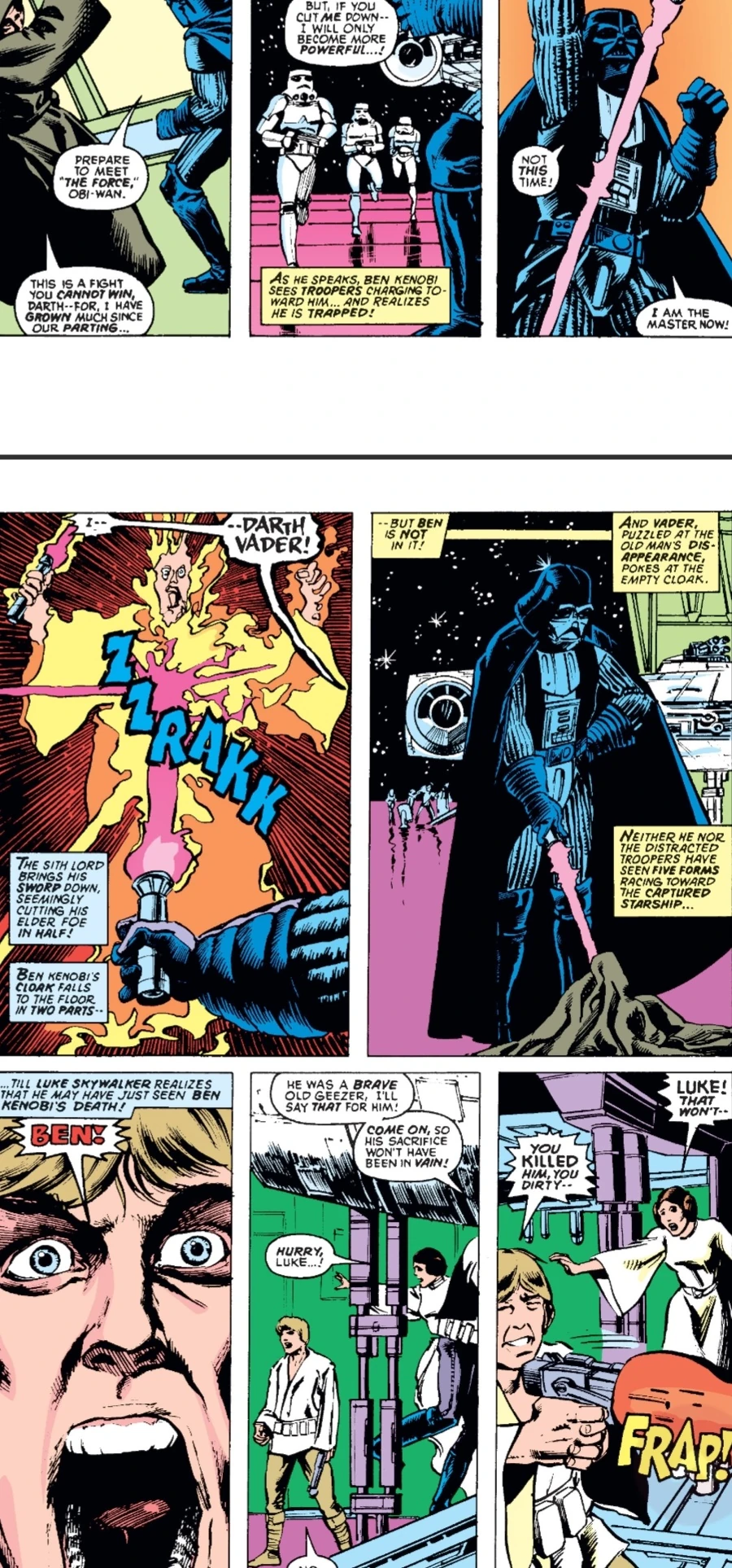 Obi-Wan's death in the old Marvel comic adaptation | Fandom