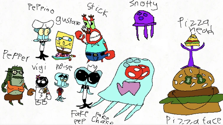 Spongebob characters in pizza tower | Fandom