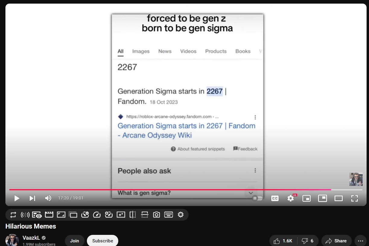 The generation sigma thing got in a video again | Fandom