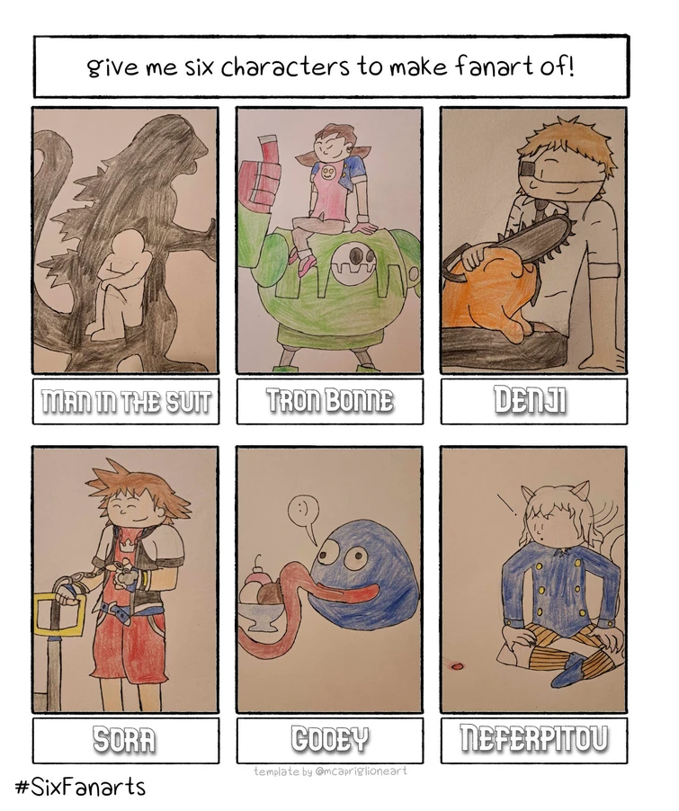I was given 6 characters to draw | Fandom