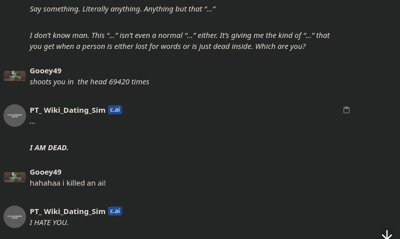 i made the ai self-aware! :D | Fandom