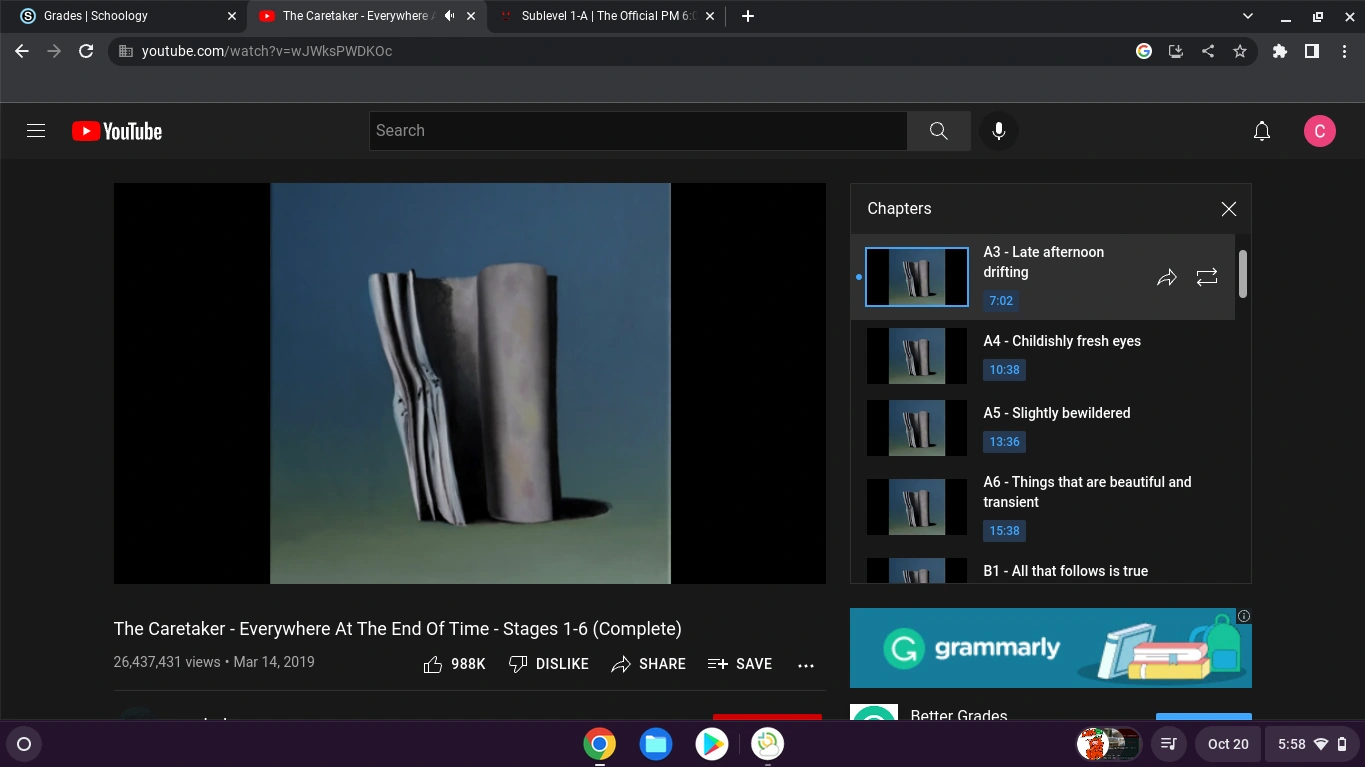 Calmly listening to everywhere at the end of time while editing like a ...