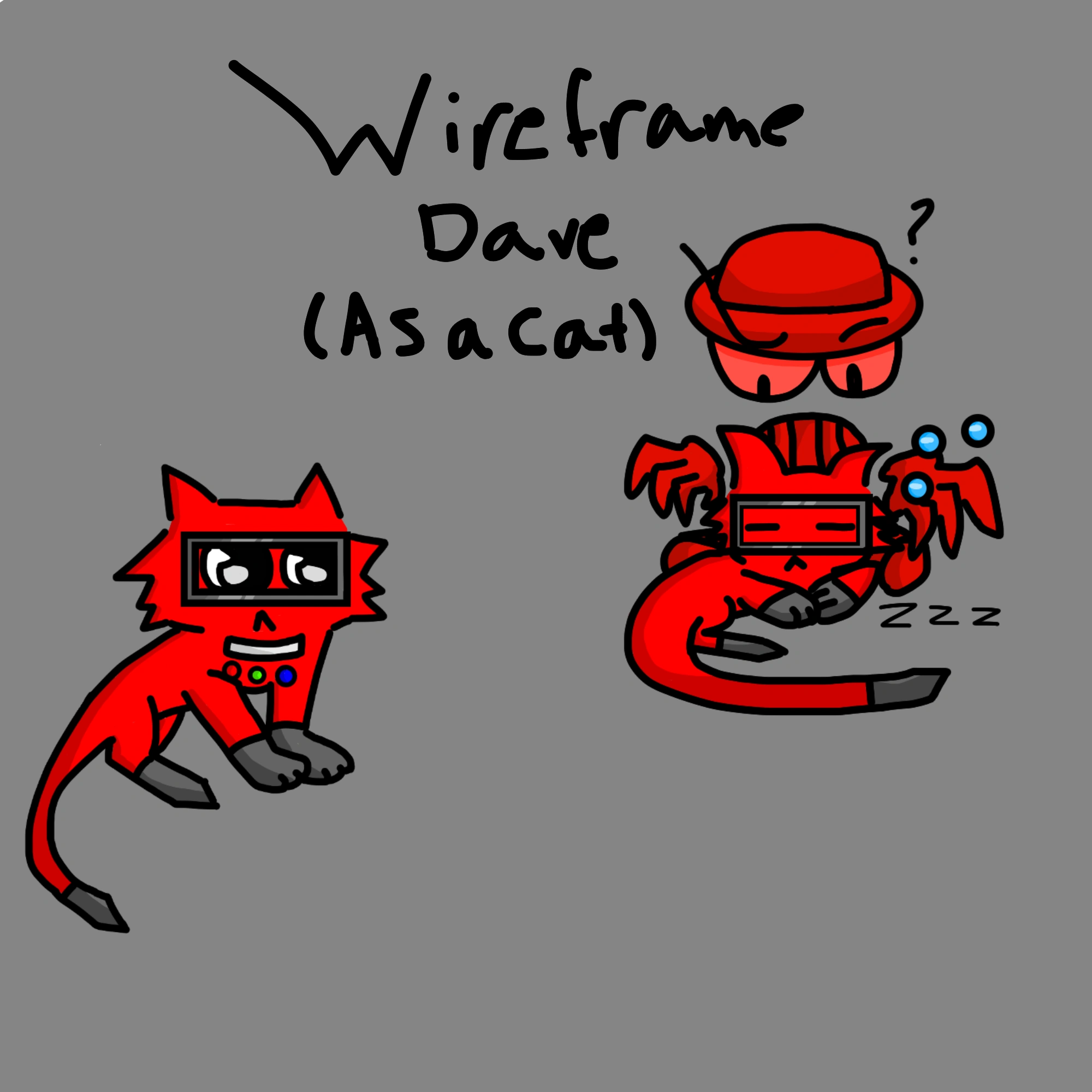finished cat wireframe dave | Fandom