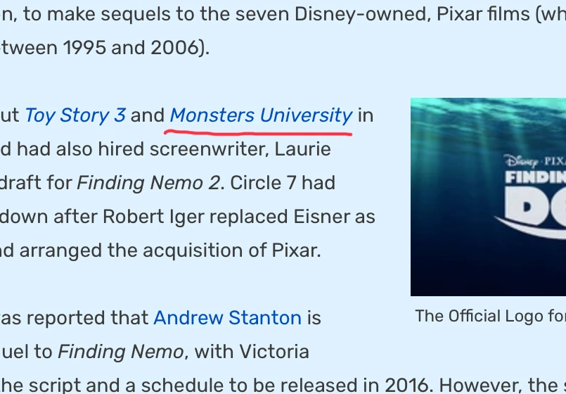 Issue on the Finding Nemo page | Fandom