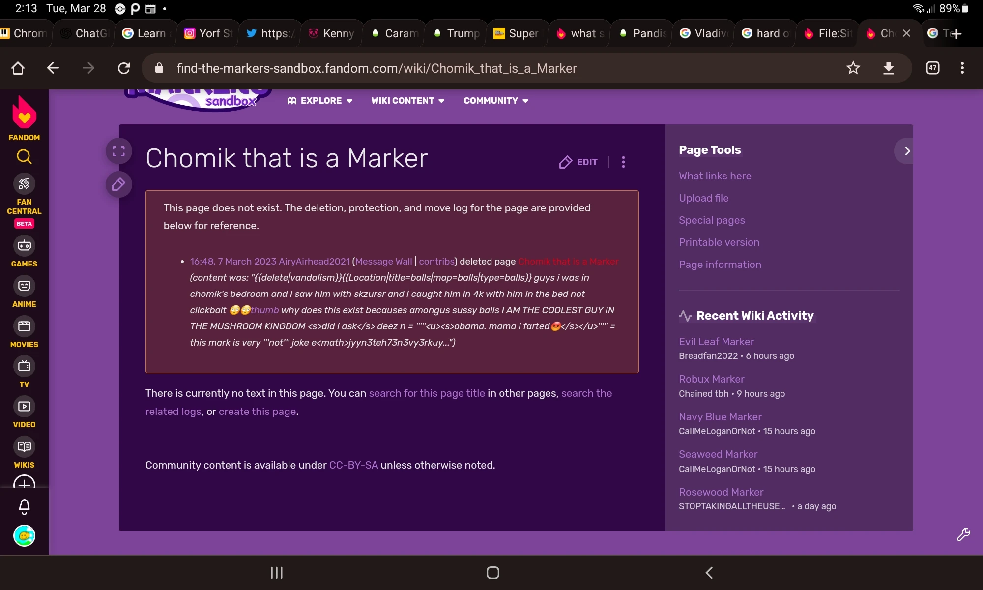 rest in peace chomik that is an marker | Fandom