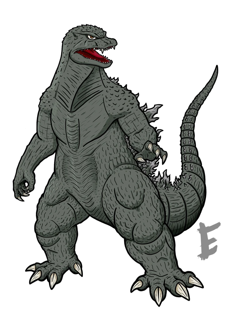 Mi primer dibujo digital de Godzila | Fandom