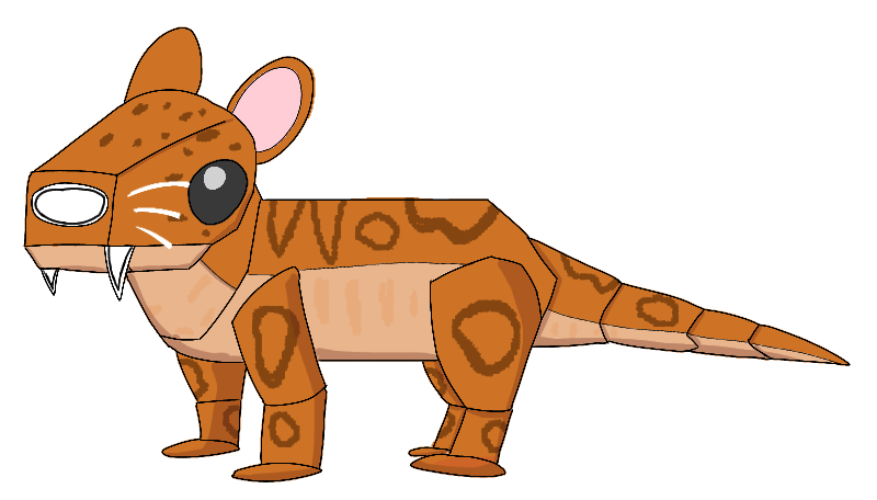 a critter i've designed before but in the style of those colorblock ...