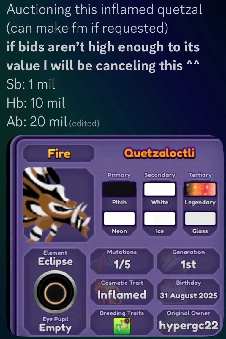 Auctioning this quetzal | Fandom