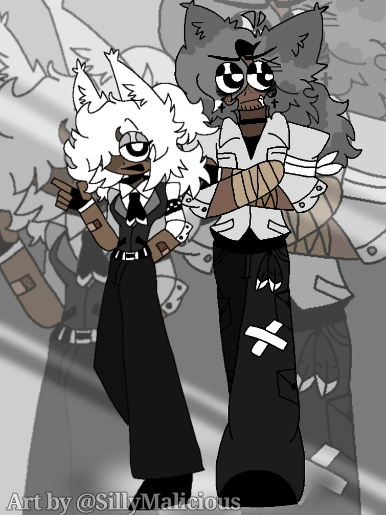 New Wiki I see,,, well anyways here Wenda and Grey art + My Sprunki Oc ...