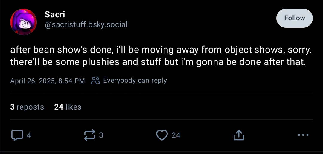 Sacri is moving from object shows after Beans Show | Fandom