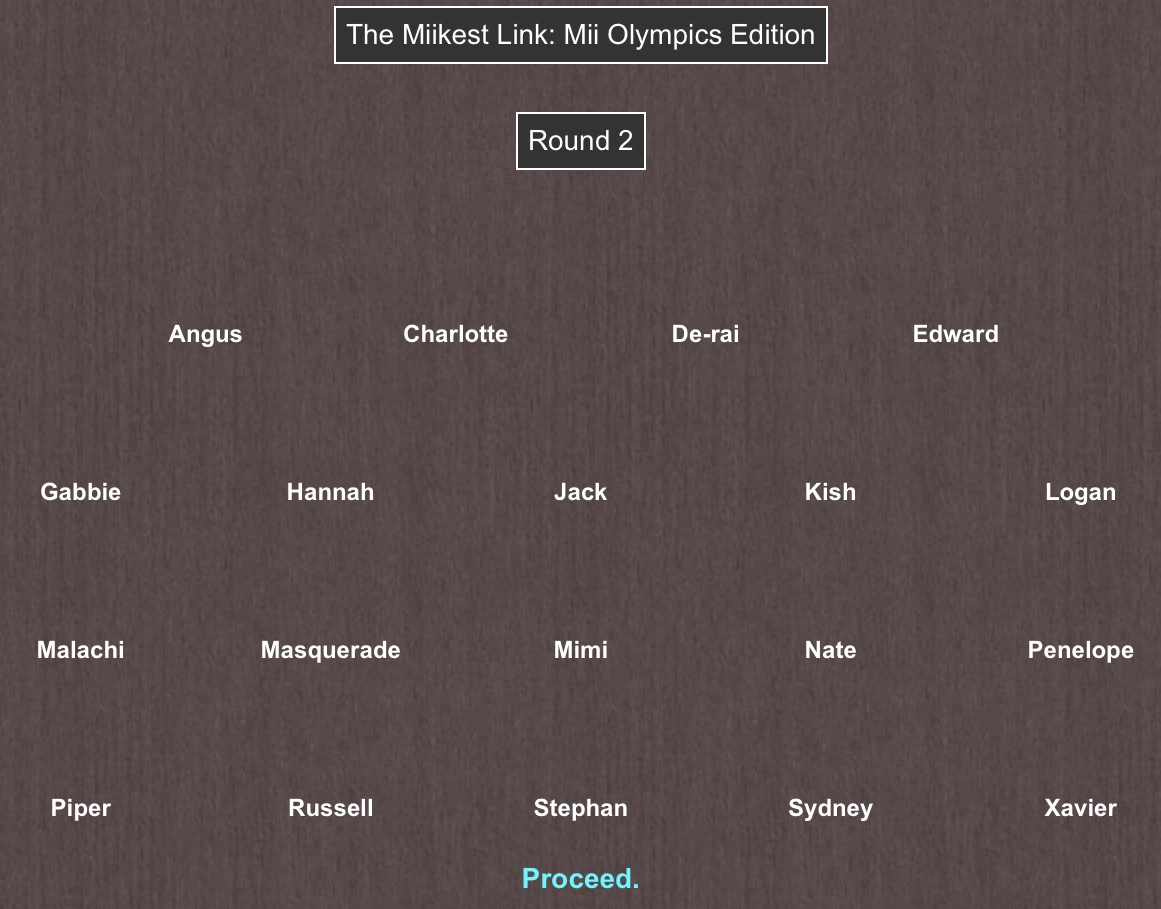 The Miikest Link: Mii Olympics Edition: Round 2 | Fandom