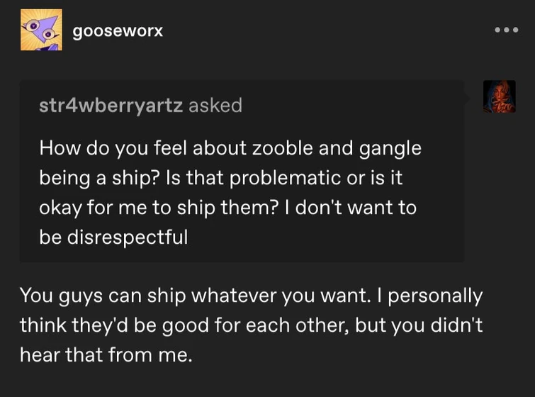 Zooble x gangle | Fandom