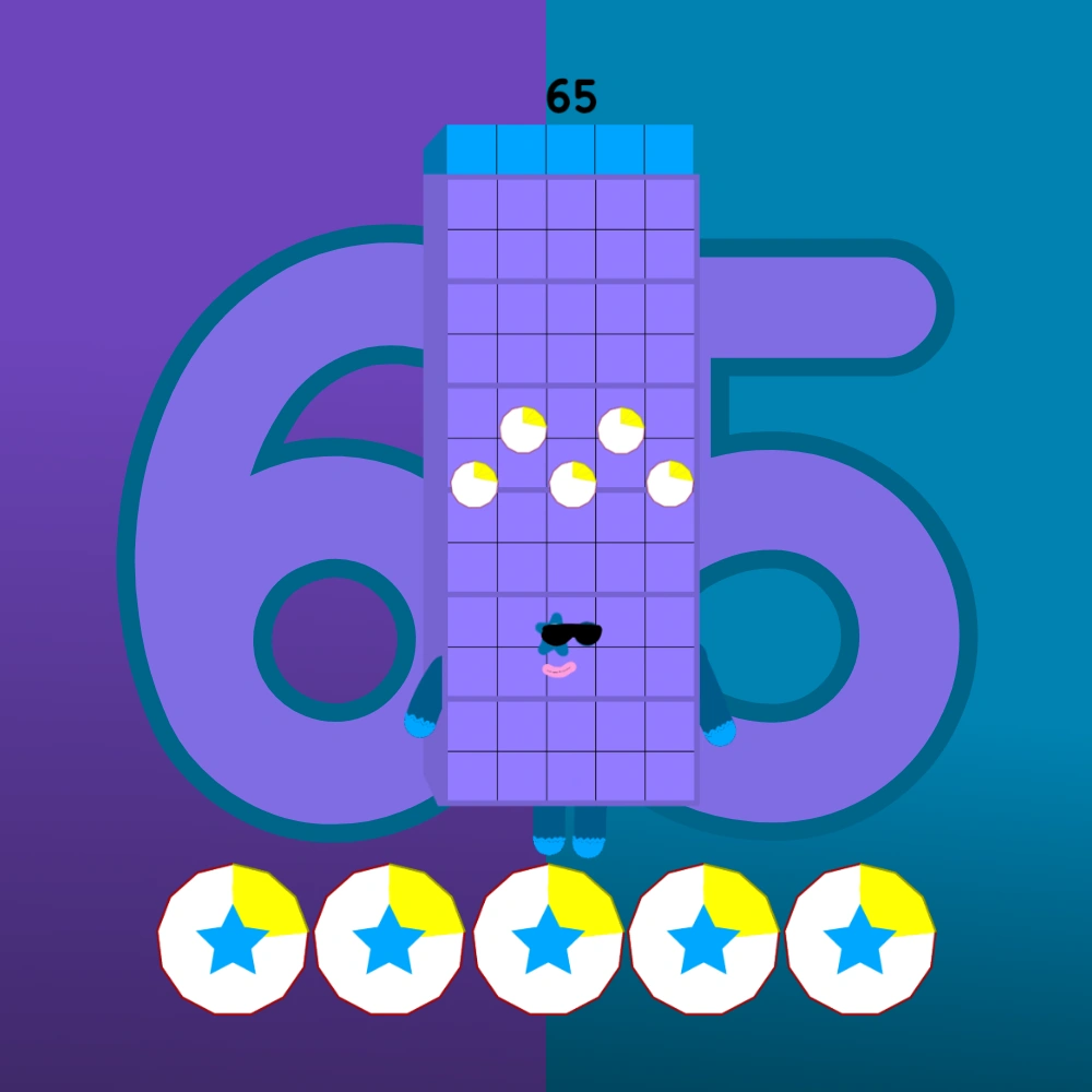 My new profile picture with my fanmade Numberblocks Sixty-Five. | Fandom