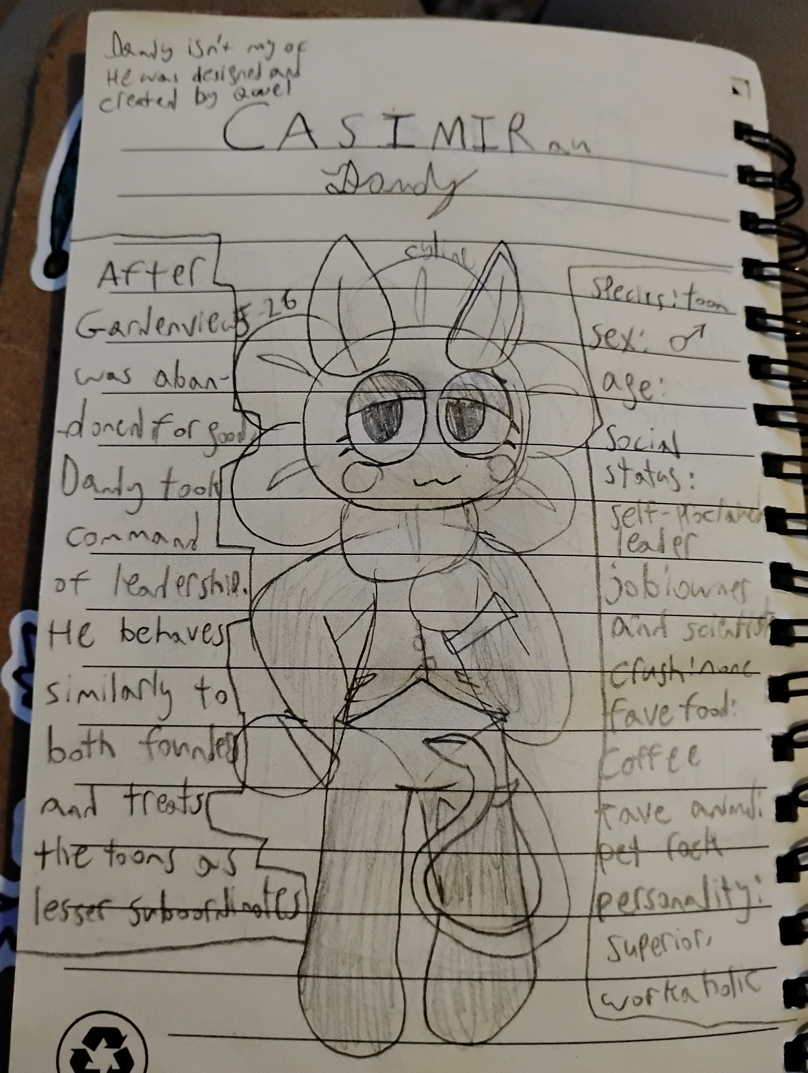 Casimir Dandy Character Book page | Fandom