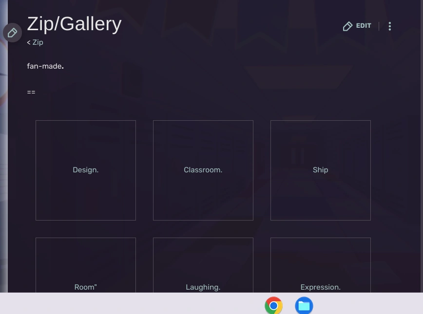 what the hell happened to zip's gallery- | Fandom