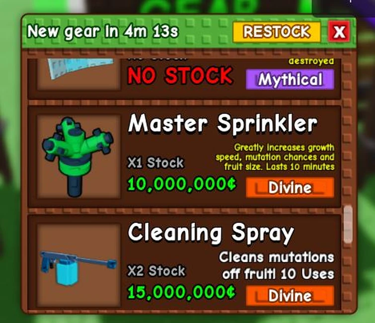 Master sprinkler on stock! | Fandom
