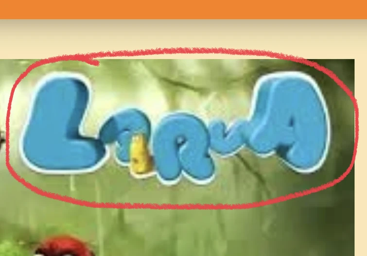 Larva Cartoon Logo A Cartoon Character Larva With A Big Smile On Its
