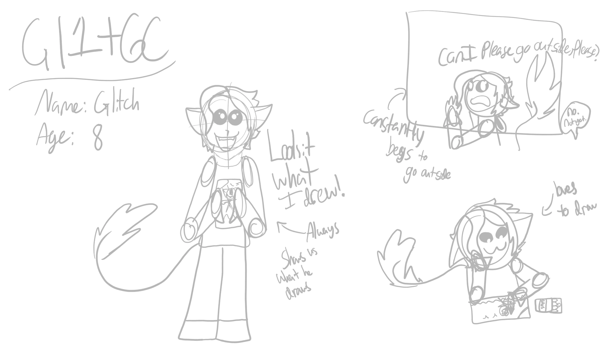 Sketches of Glitch as a child + Fun Facts about my Ocs :D | Fandom