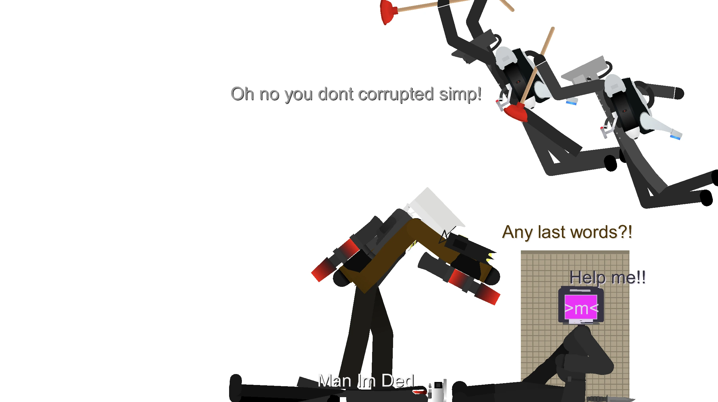 Upgraded Infected Simp Cameraman Tryna Attack TV Woman Until Plunger Cameramen & Something ...