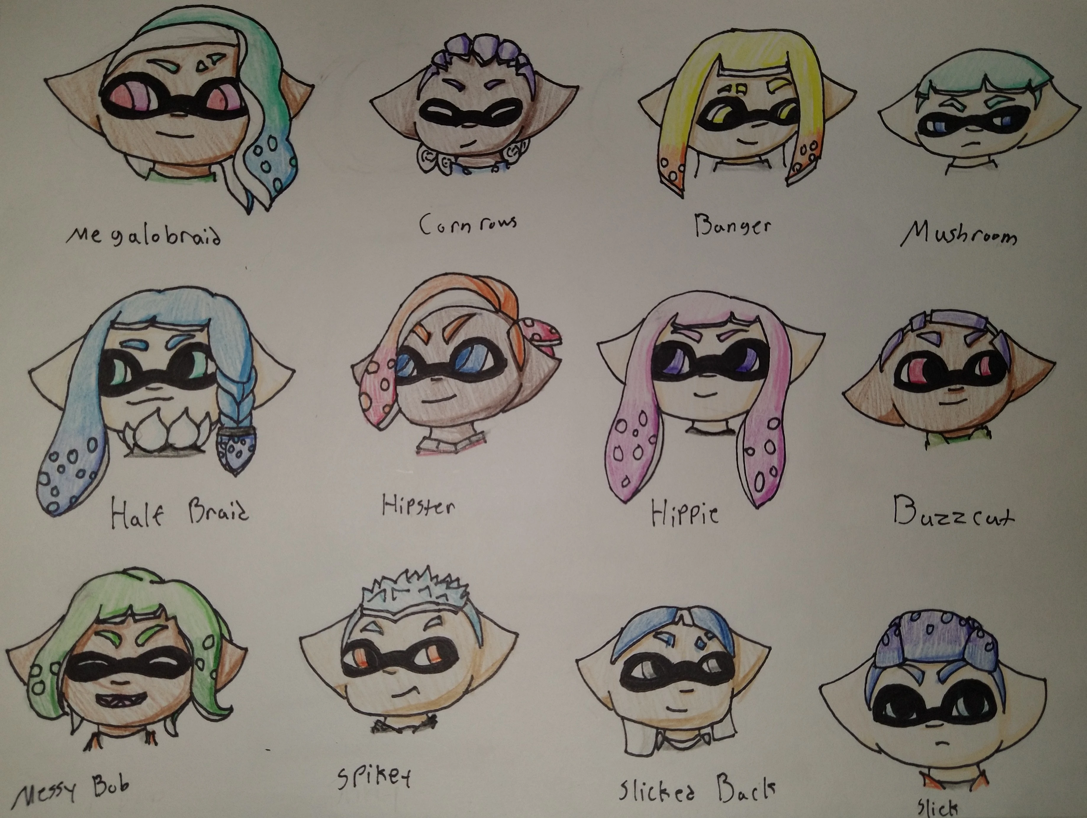 All Splatoon Hairstyles - Batch 1 | Fandom