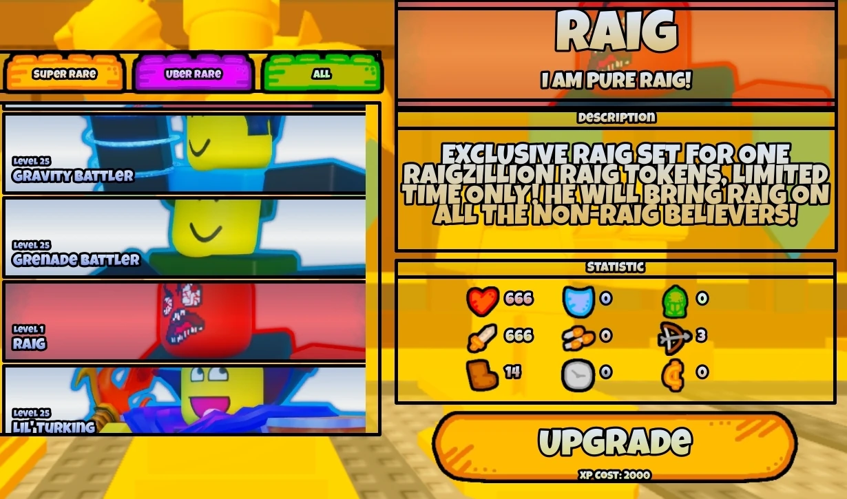 Raig upgrade costs. | Fandom