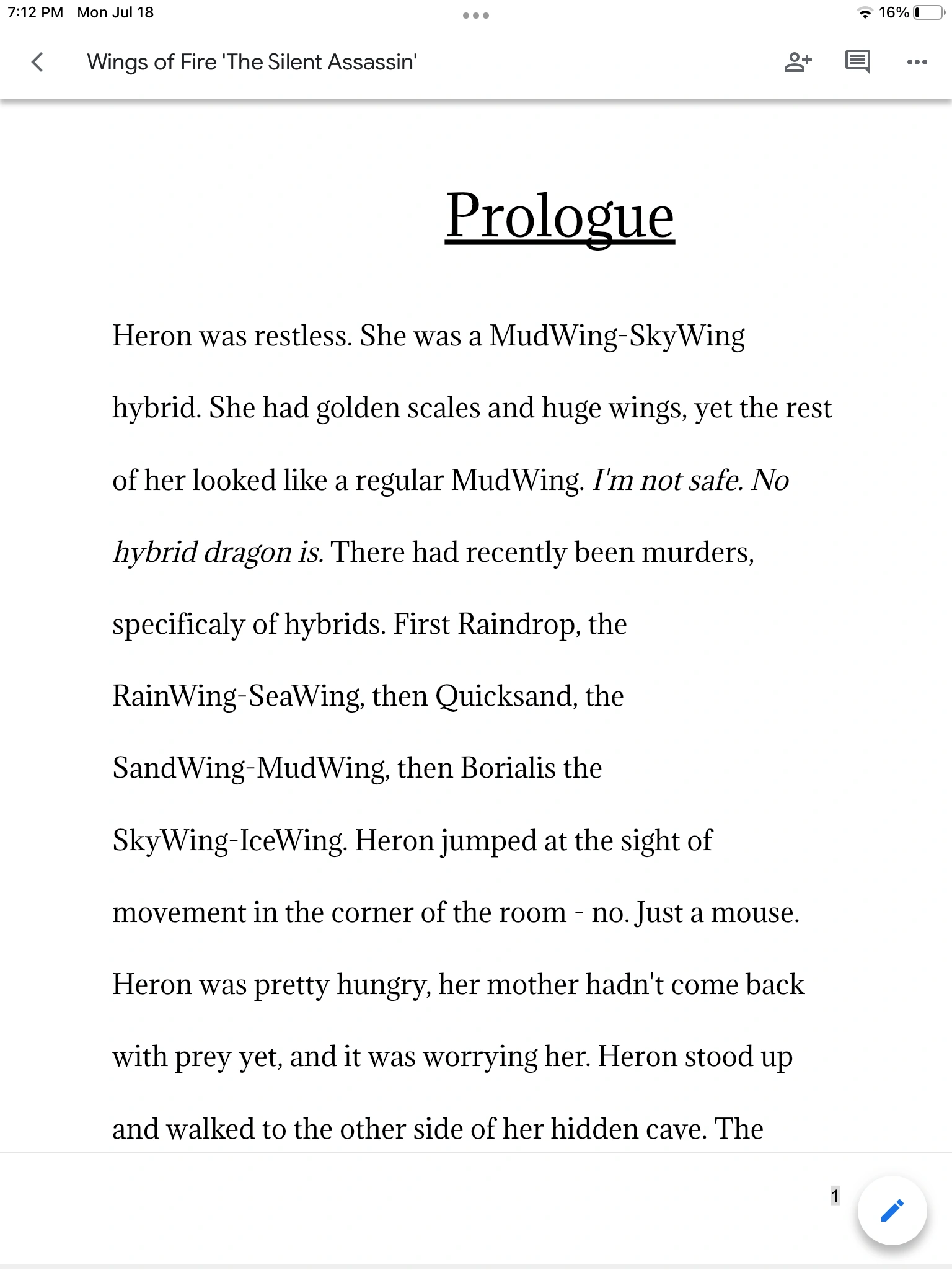 WINGS OF FIRE | The Silent Assassin | Prologue | Fandom