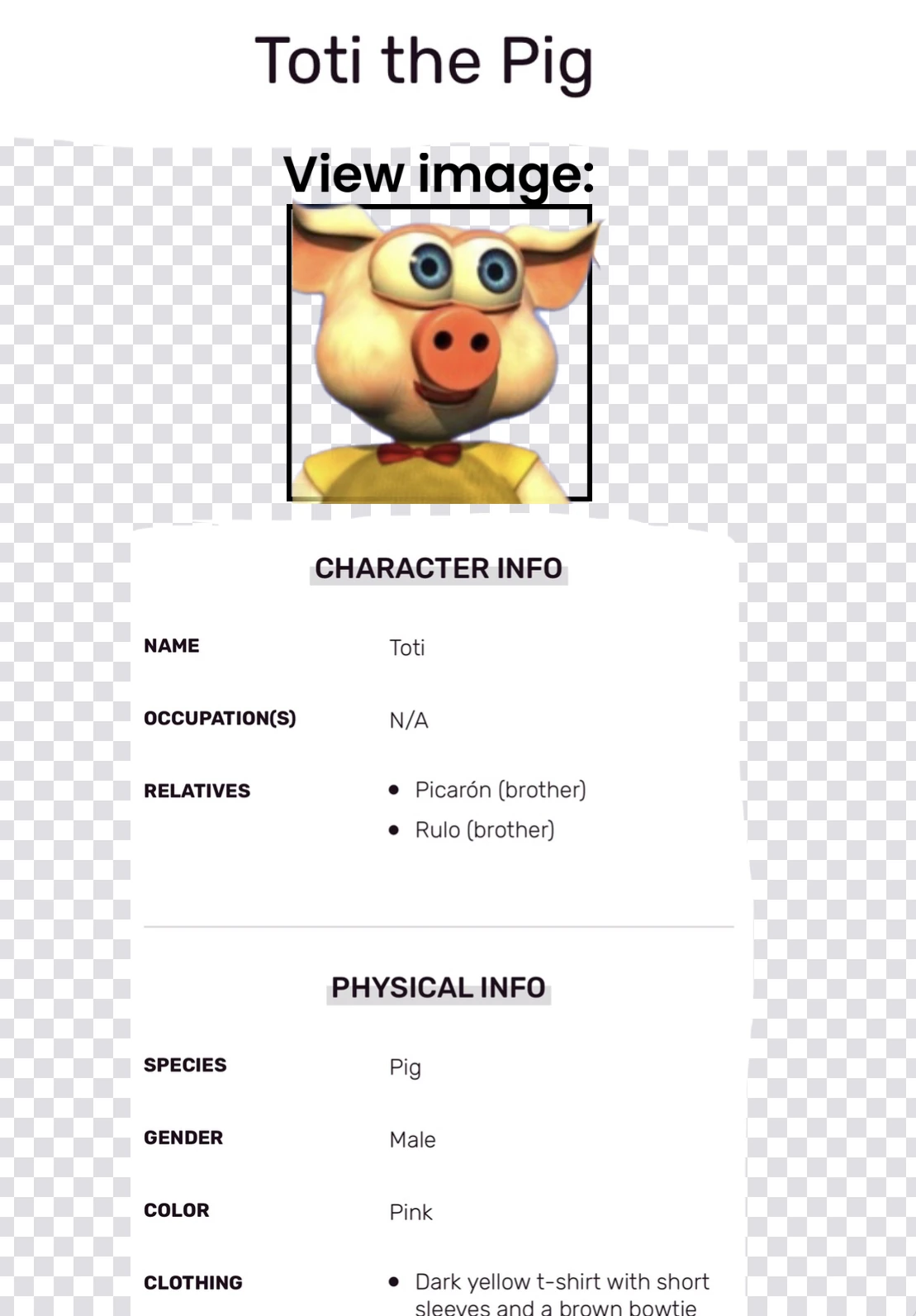 Toti Nostalgia Character Info | Fandom