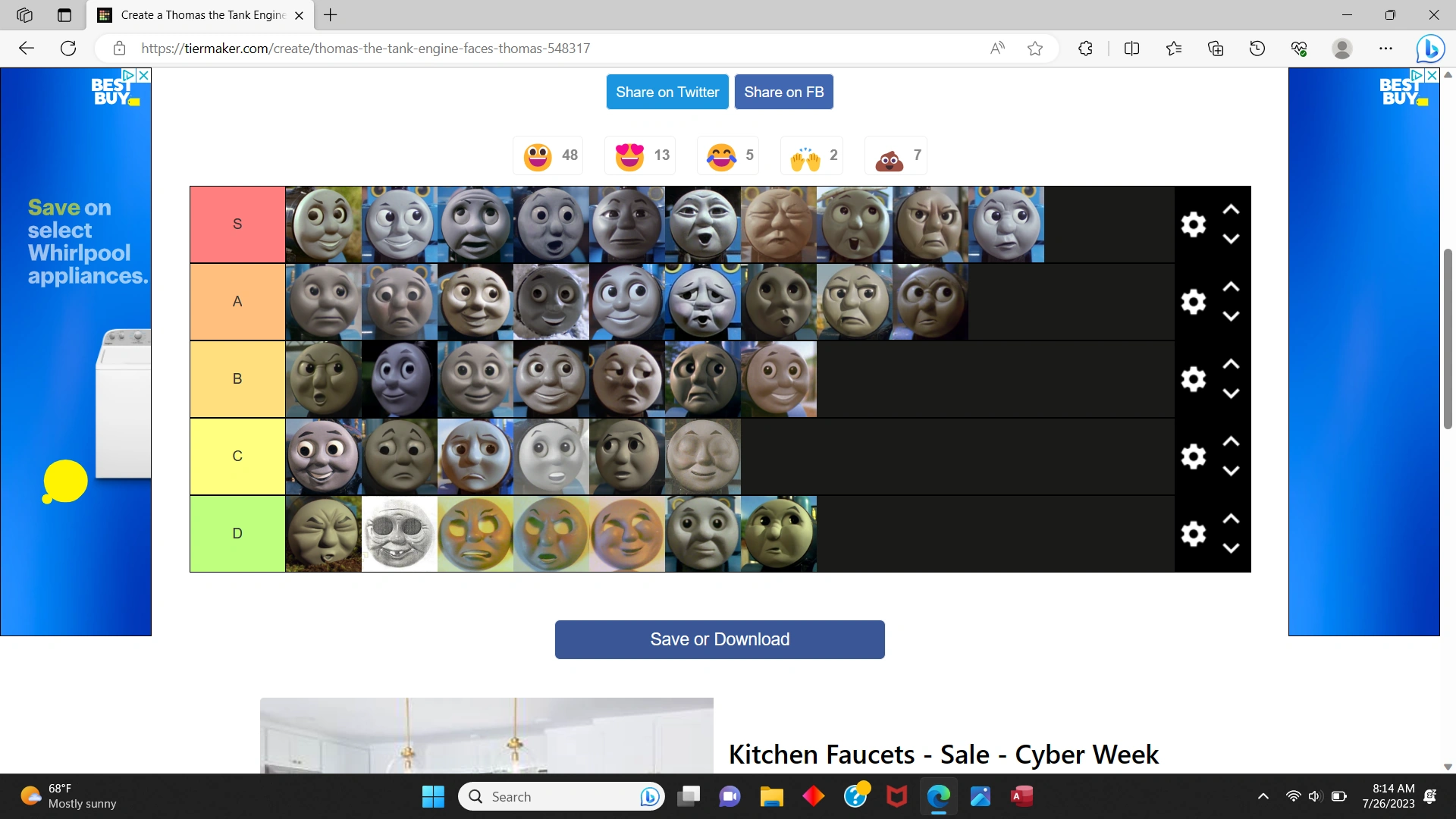My Thomas face tier list | Fandom