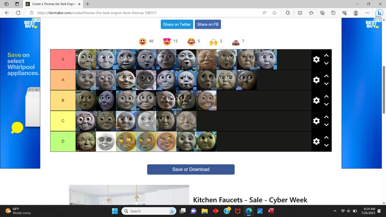 My Thomas face tier list | Fandom