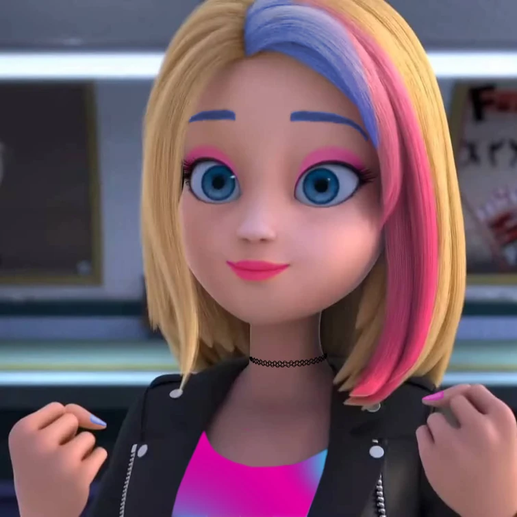 Adrien with green hair and yellow eyes + Zoé as a rock star | Fandom