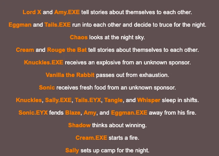 SONIC hunger games | Fandom